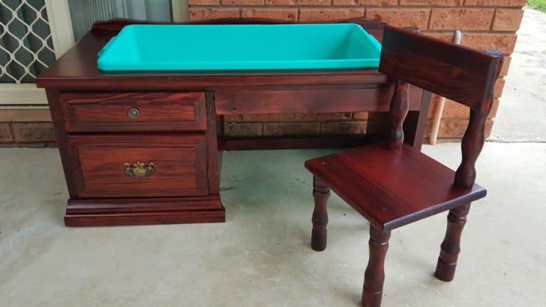 How to repurpose an old desk into a Sandpit - Unique Creations By Anita