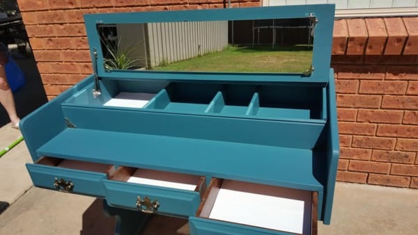 How to Repurpose an old desk into a Makeup Table/Vanity Table
