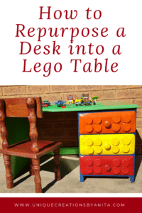 Old Study Desk Repurposed into a Lego/Activity Table - Unique Creations ...