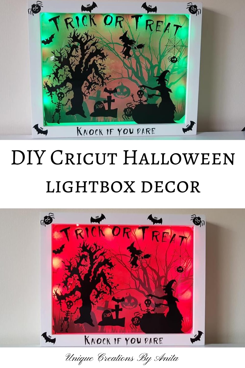 DIY Halloween LED Shadow Box - Unique Creations By Anita