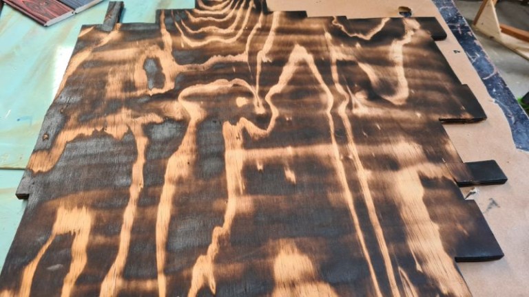 Colourful Shou Sugi Ban Wall Art - Unique Creations By Anita