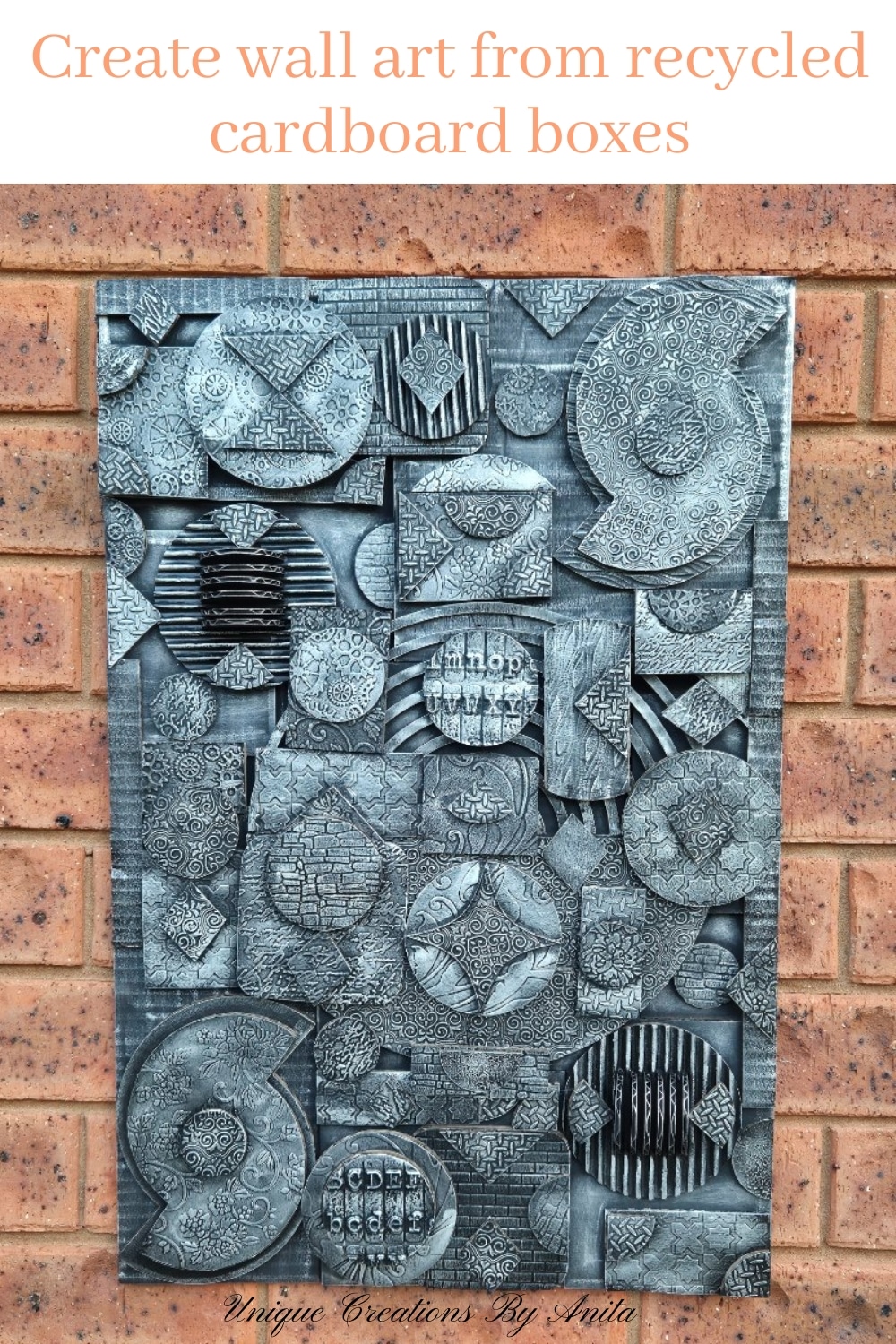 Textured Cardboard Wall Hanging - Unique Creations By Anita