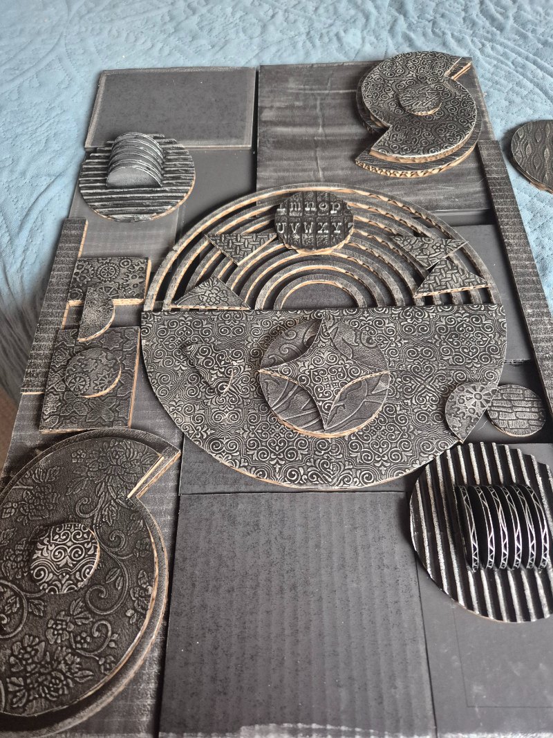 Textured Cardboard Wall Hanging - Unique Creations By Anita