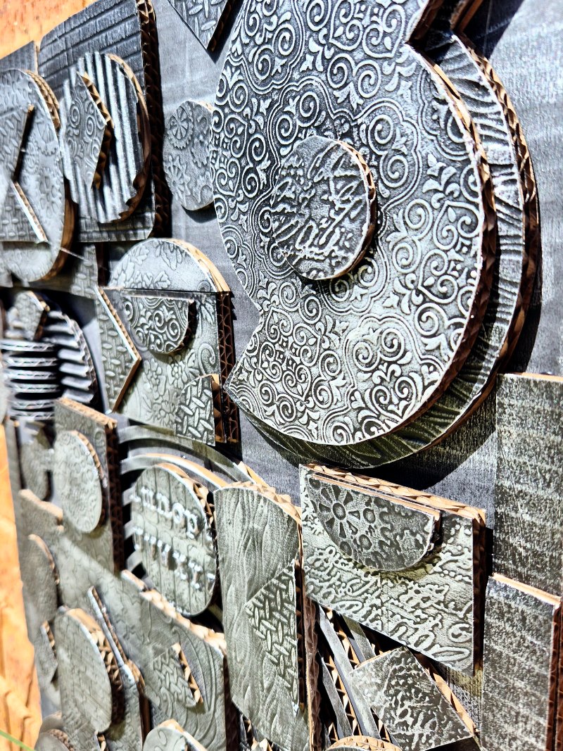 Textured Cardboard Wall Hanging - Unique Creations By Anita